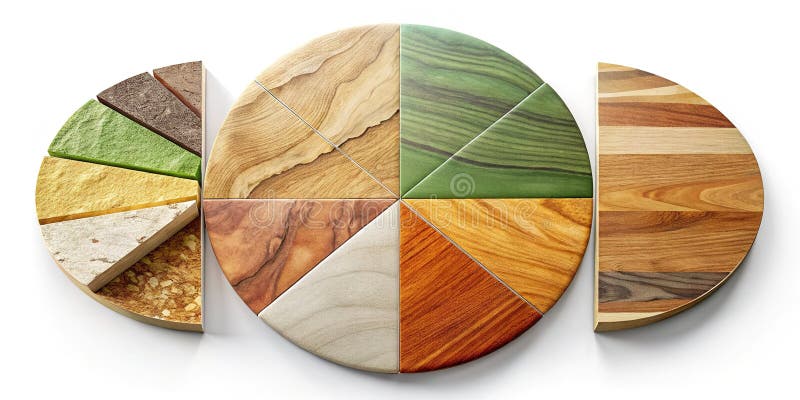 Natural Data Visualization an Organic Pie Chart with Wood and Stone ...