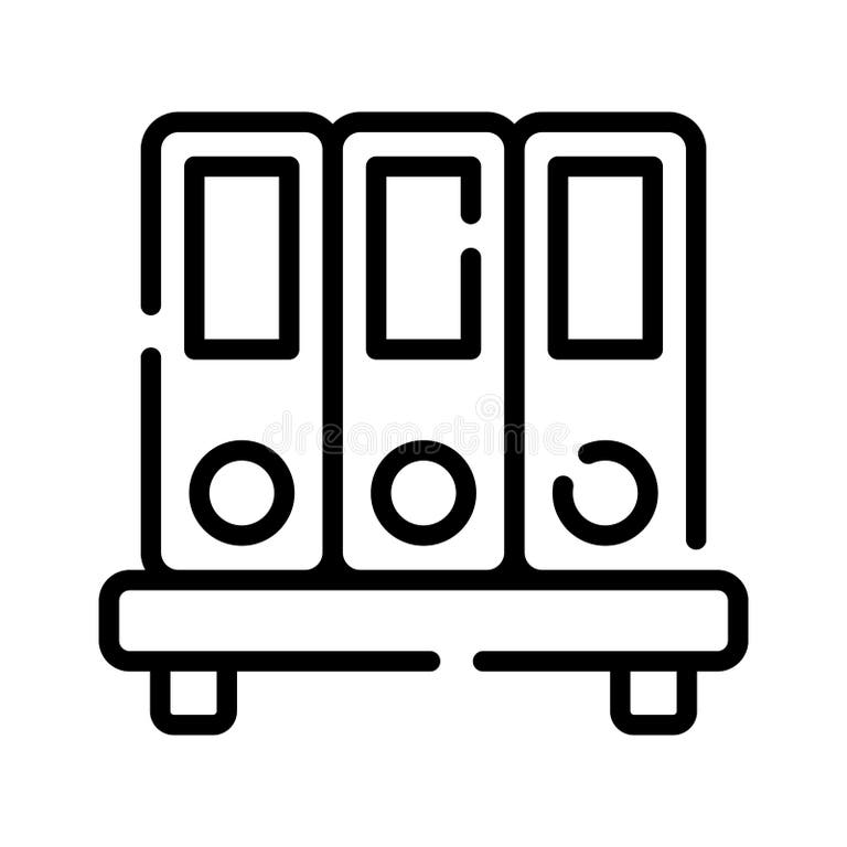 A Captivating Outline Icon of Binder Files Stack Stock Illustration ...