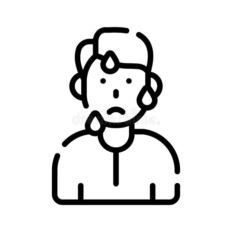 A Captivating Outline Icon of Sweating Human Stock Illustration ...