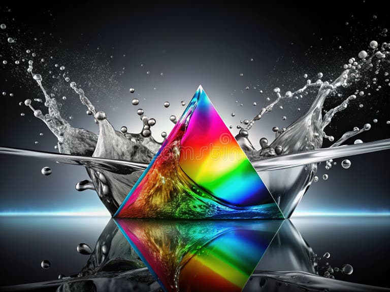 A Stunning Monochrome Prismatic Water Splash Captured Overhead a Soft ...