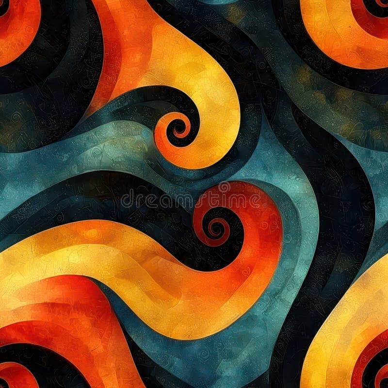 Captivating Painting of a Swirl Pattern Featuring Dynamic Colors and ...