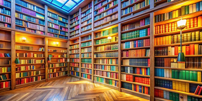 A Captivating Panorama of a Vibrant Library Bookshelf an Array of ...