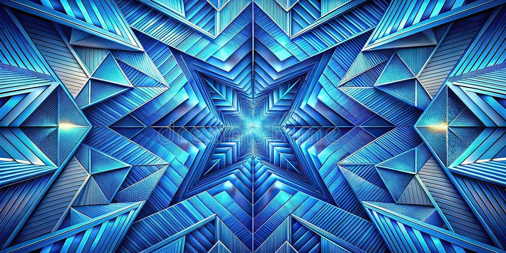 A Captivating Panoramic Blue Linear Pattern Abstract Geometric ...