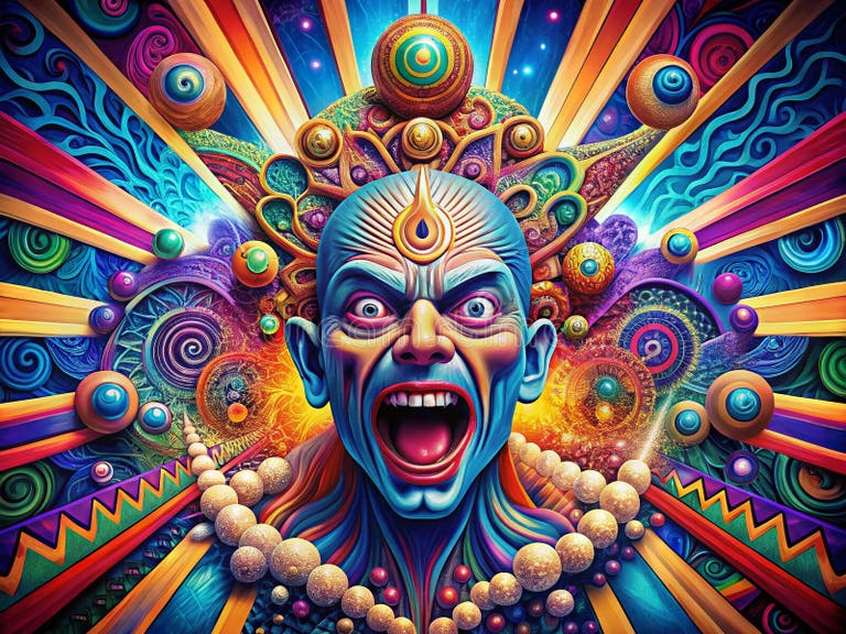 Panoramic Pop Art Depiction of Anxiety and ObsessiveCompulsive Disorder ...