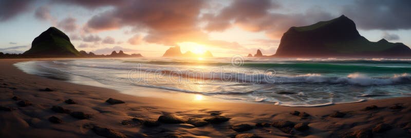 Captivating Panoramic Sunset View, Showcasing the Beauty of Dusk with ...