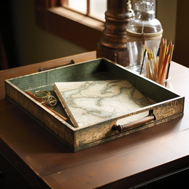 Captivating Paper Tray Design with Rustic Reverie Stock Illustration ...