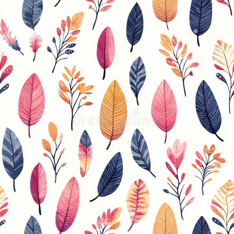 Captivating Pattern of Colorful Leaves Displaying an Array of Shapes ...