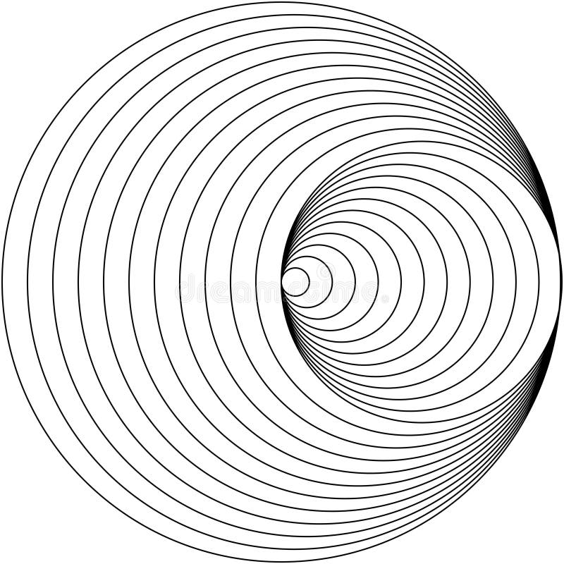 Concentric Circles, Mesmerizing Abstract Pattern of Expanding Black ...