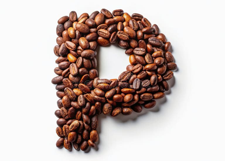 A Captivating Pattern of Roasted Cocoa Beans Intriguing Letter P ...