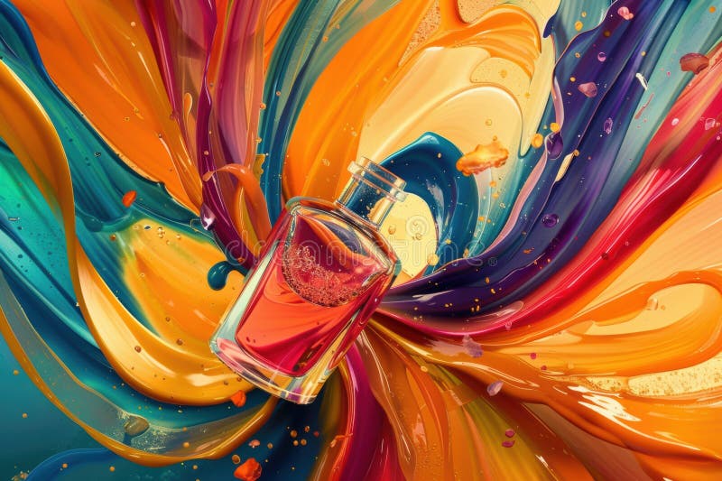 Captivating Perfume Concept with Glowing Mist, Abstract Art, and ...