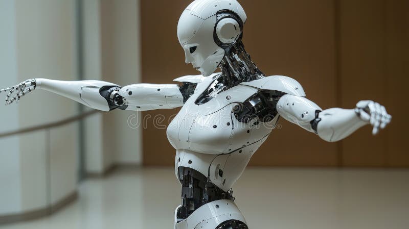 A Captivating Photo Capturing a White Robot Executing a Ballet Pose ...