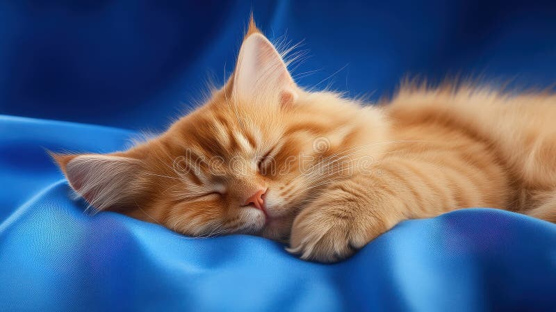 This Captivating Photo Features a Fluffy Orange Kitten Peacefully ...