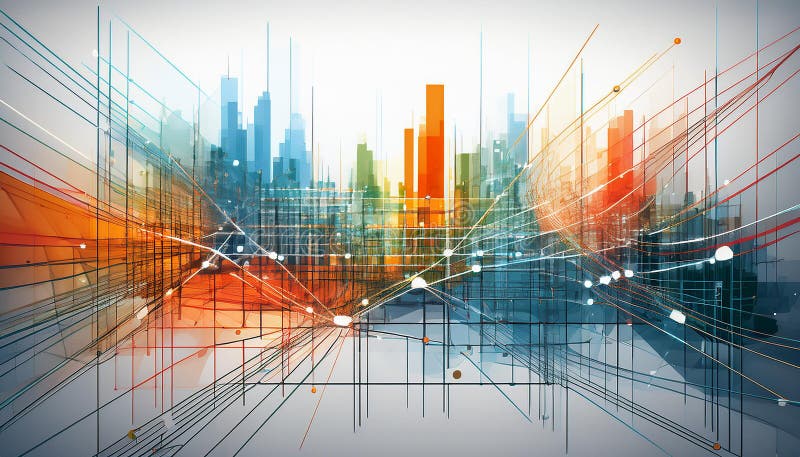 Vibrant City Grid: Abstract Mapping Concept. Stock Illustration ...