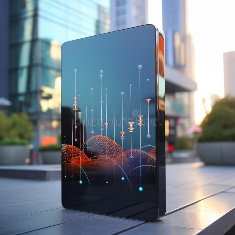 Futuristic Mobile Banking: Vibrant Financial Trends on Abstract Screen ...