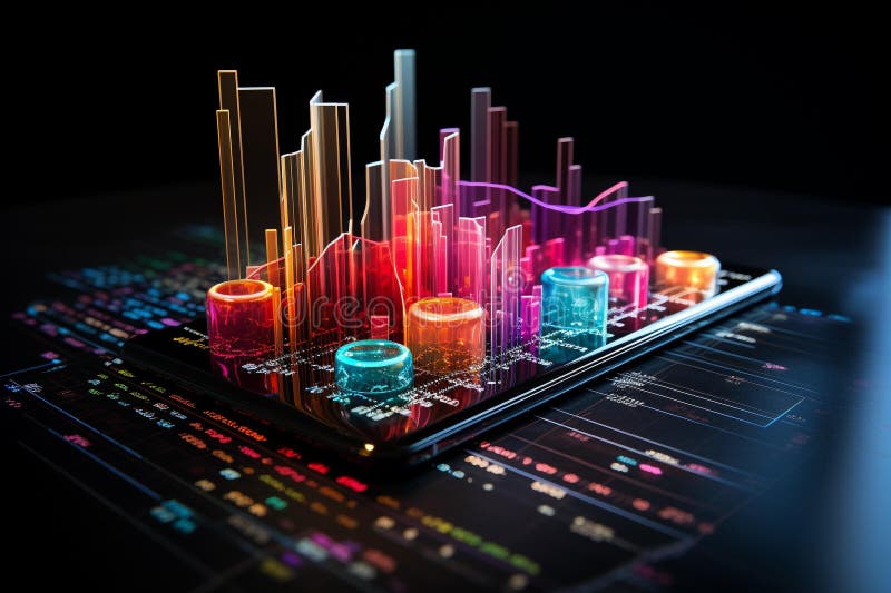 Futuristic Mobile Banking: Vibrant Financial Trends on Abstract Screen ...