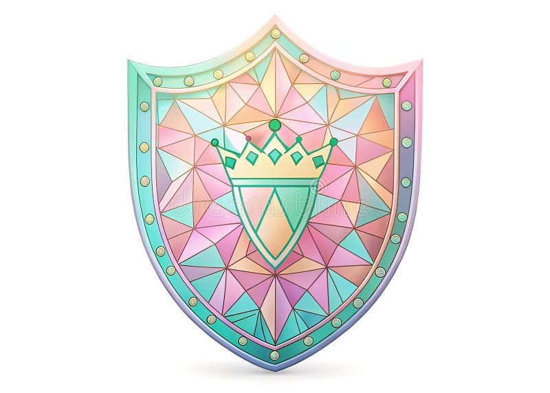 A Glowing Pastel Geometric Shield Intricate Fantasy Art Perfect for ...
