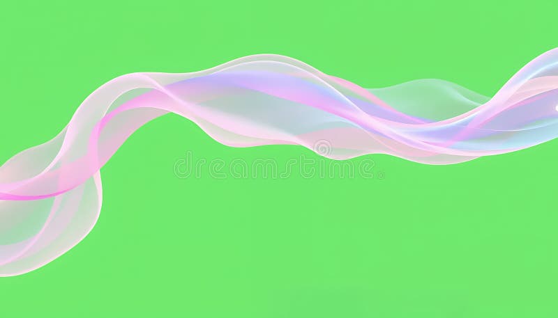 Pink Flowing Wave Animation Visual Effect Element Isolated on Green ...