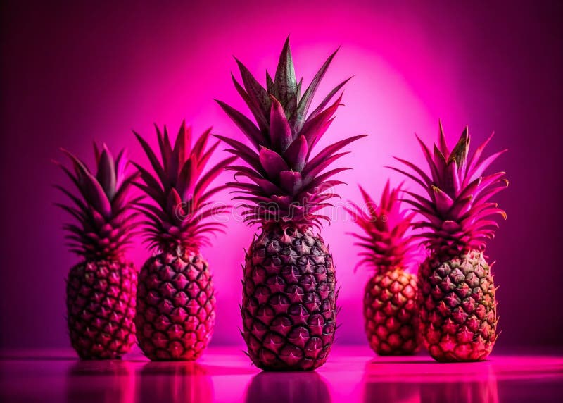 Captivating Pink Pineapple Silhouette a Dramatic Backlit Still Life ...