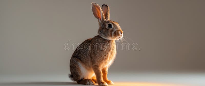 A Captivating Portrait of a Brown Hare Sitting Elegantly in a Studio ...
