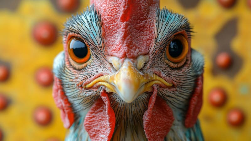 Captivating Portrait Colorful Chicken Unique Features Stock Photos ...