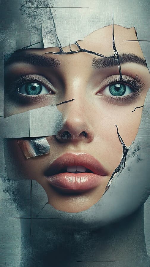 Intriguing Fragmented Face Artistry Features Strikingly Beautiful Eyes ...