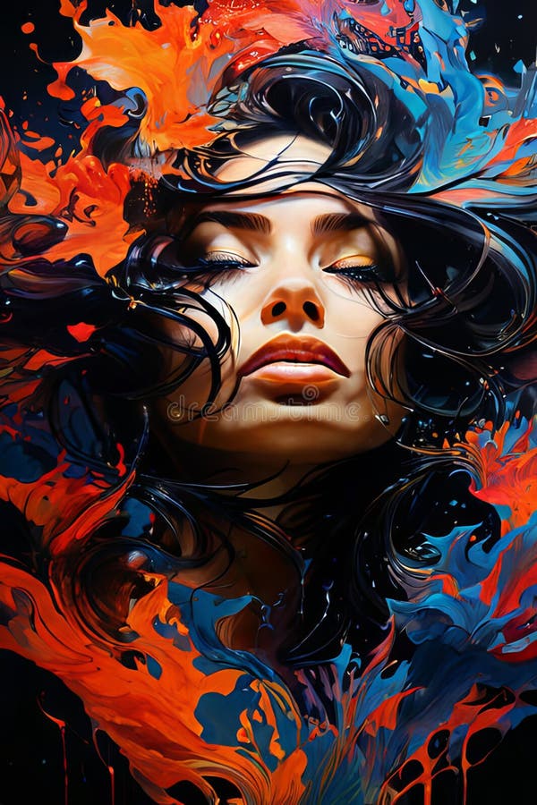 Captivating Portrayal of a Woman with Expressive Features and Rich ...