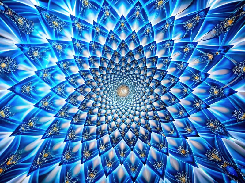 A Captivating Psychedelic Optical Illusion Blending Blue and White ...