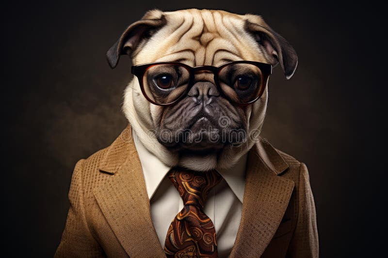 Captivating Pug Boss. Generate Ai Stock Photo - Image of overwhelmed ...
