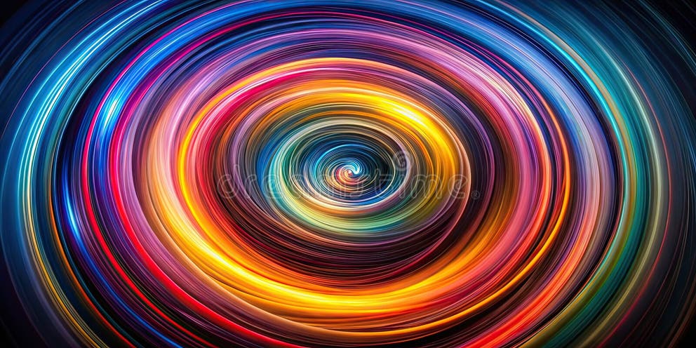A Captivating Rainbow Vortex an Abstract Night Spiral Exploding with Colorful Motion and ...