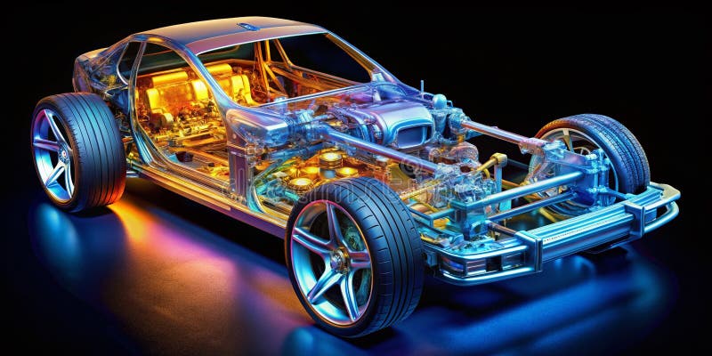 Unveiling the Automotive Skeleton an XRay View of a Car Chassis ...