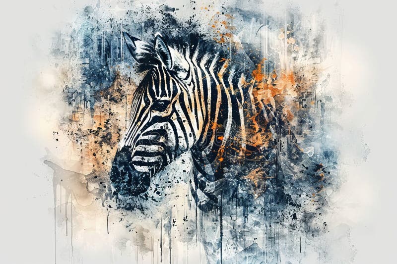 Captivating Realistic Watercolor Art of a Zebra S Head on a Bright ...