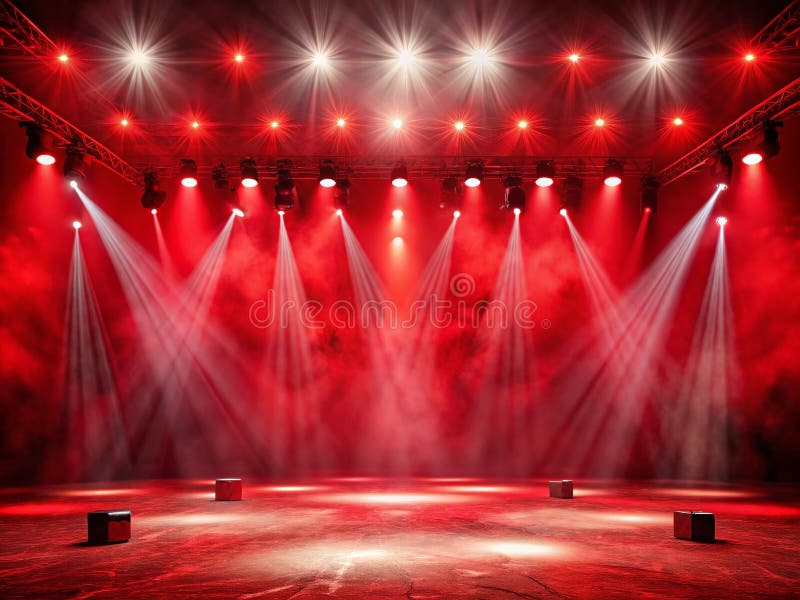 Red Concert Stage Background with Smoky Lighting Perfect for Event ...