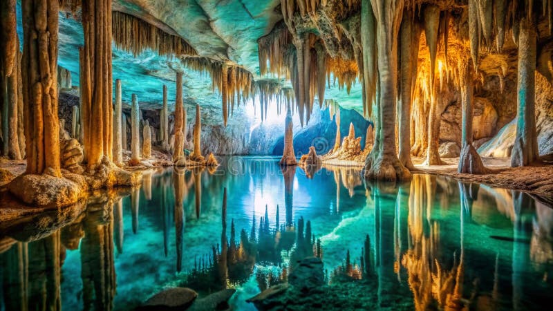A Captivating Reflection of Turquoise Cave Water Immerse Yourself in ...