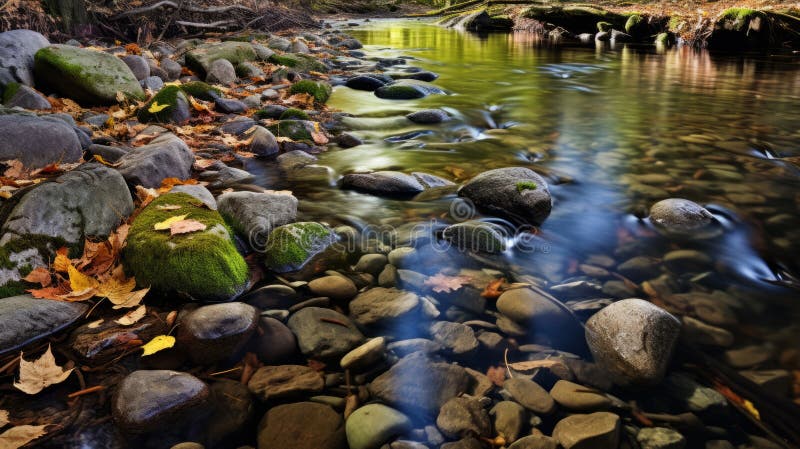Captivating Reflections a Stunning Stream in the Fall Stock ...