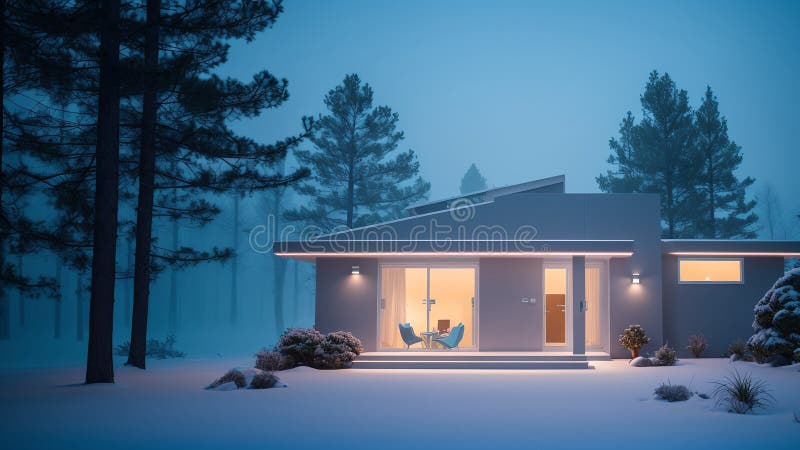 A Captivating Rendering of a House in the Snow with a Porch AI ...