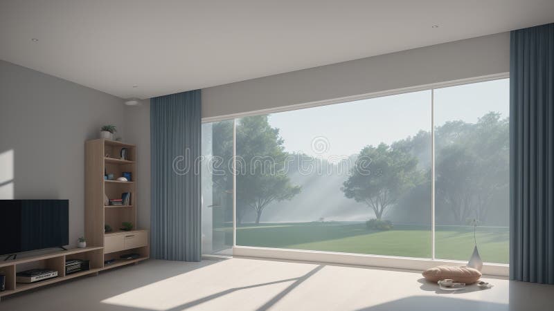 A Captivating Rendering of a Living Room with a Large Window AI ...