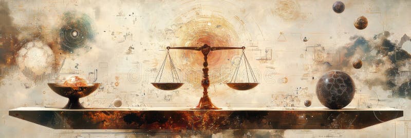 A Captivating Representation of Scales Balancing Celestial Bodies ...