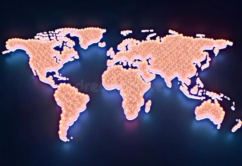 Global Connections Illustrated through AI Generative Art Stock ...