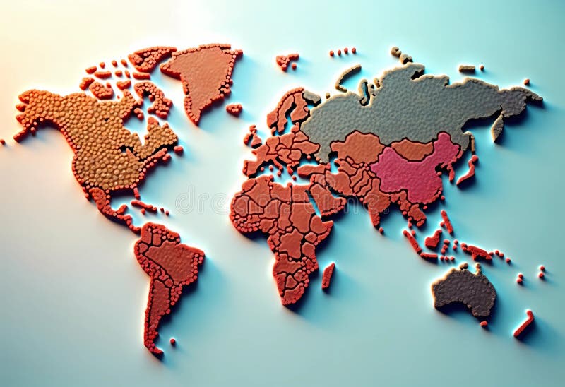 Creative World Map Crafted with Vibrant Textures and Colors ...