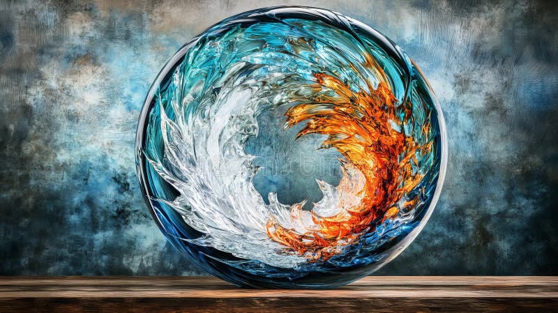 Captivating Resin Art Globe: the Oceanic Sunset Sphere Stock Photo ...