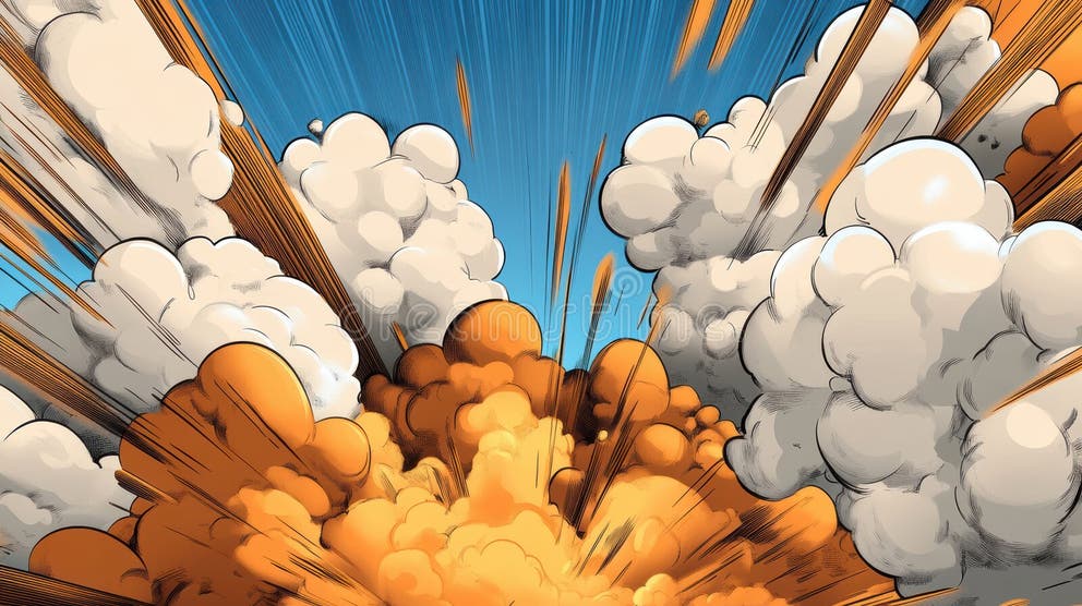 Explosive Retro Comic Panel Showcasing Vibrant Gradient Burst in ...