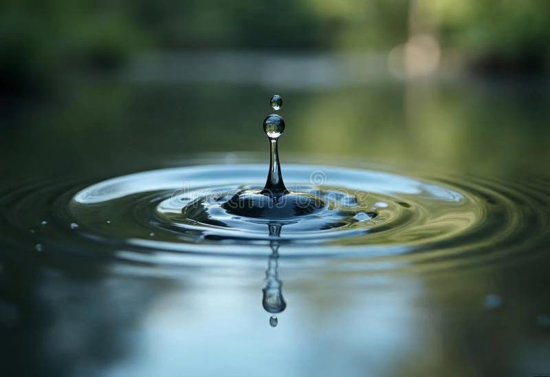 Captivating Ripple Effect Created by a Water Droplet in a Tranquil ...