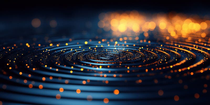 Captivating Ripples Created by Droplets with Glowing Bokeh Effects at ...