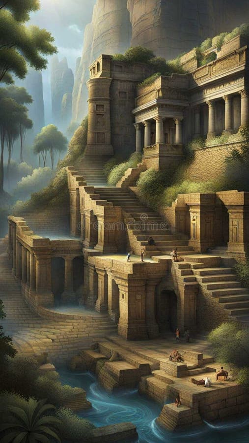 Captivating Ruins of an Ancient Civilization Illustration Artificial ...