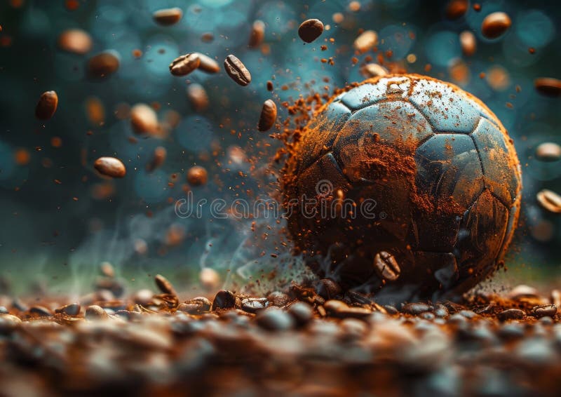 Dynamic Coffee-Themed Sports Action Scene Generative AI Stock ...