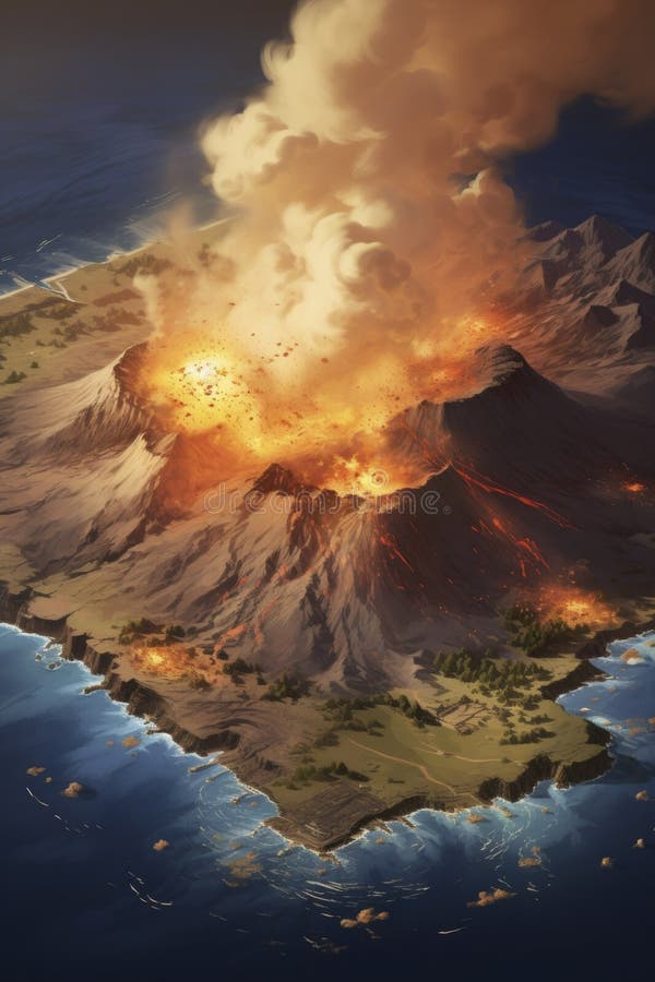 In this Captivating Scene Designed for a Computer Game, an Erupting ...