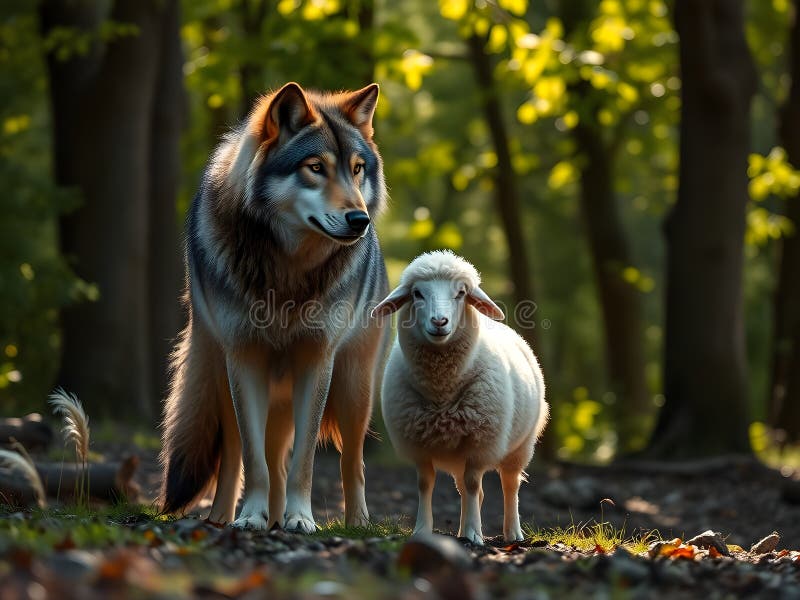 A Captivating Scene Features a Powerful Wolf Standing Protectively ...
