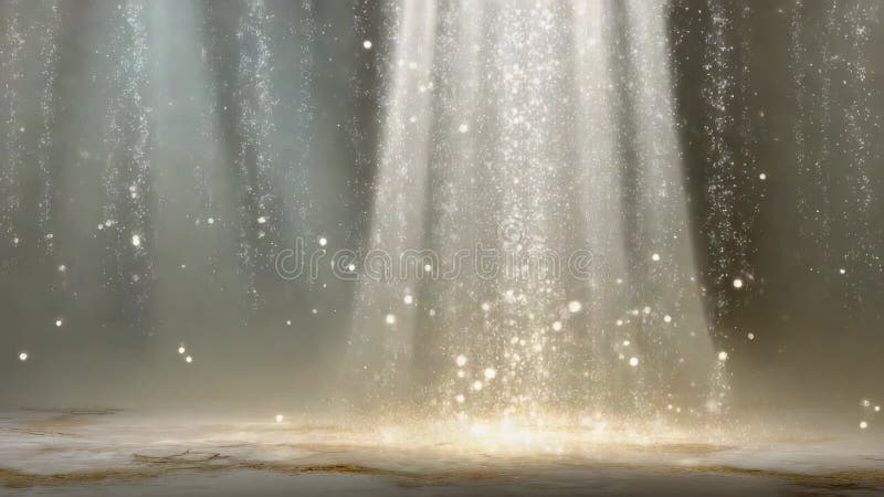 Enchanting Ceiling Light Beam Illuminating a Room with Glittering ...