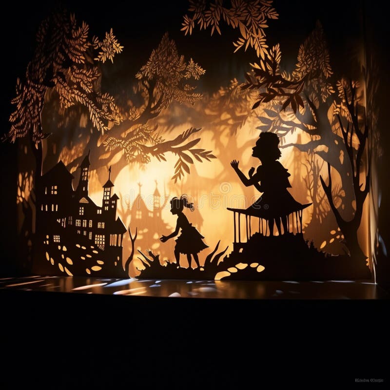 Captivating Scene of Shadow Puppetry Performance Stock Image - Image of ...