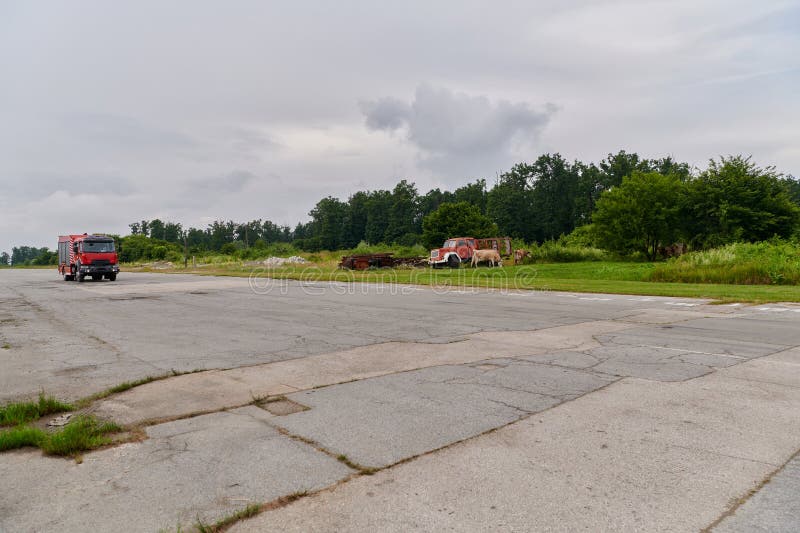 In this Captivating Scene, a State-of-the-art Firetruck, Equipped with ...